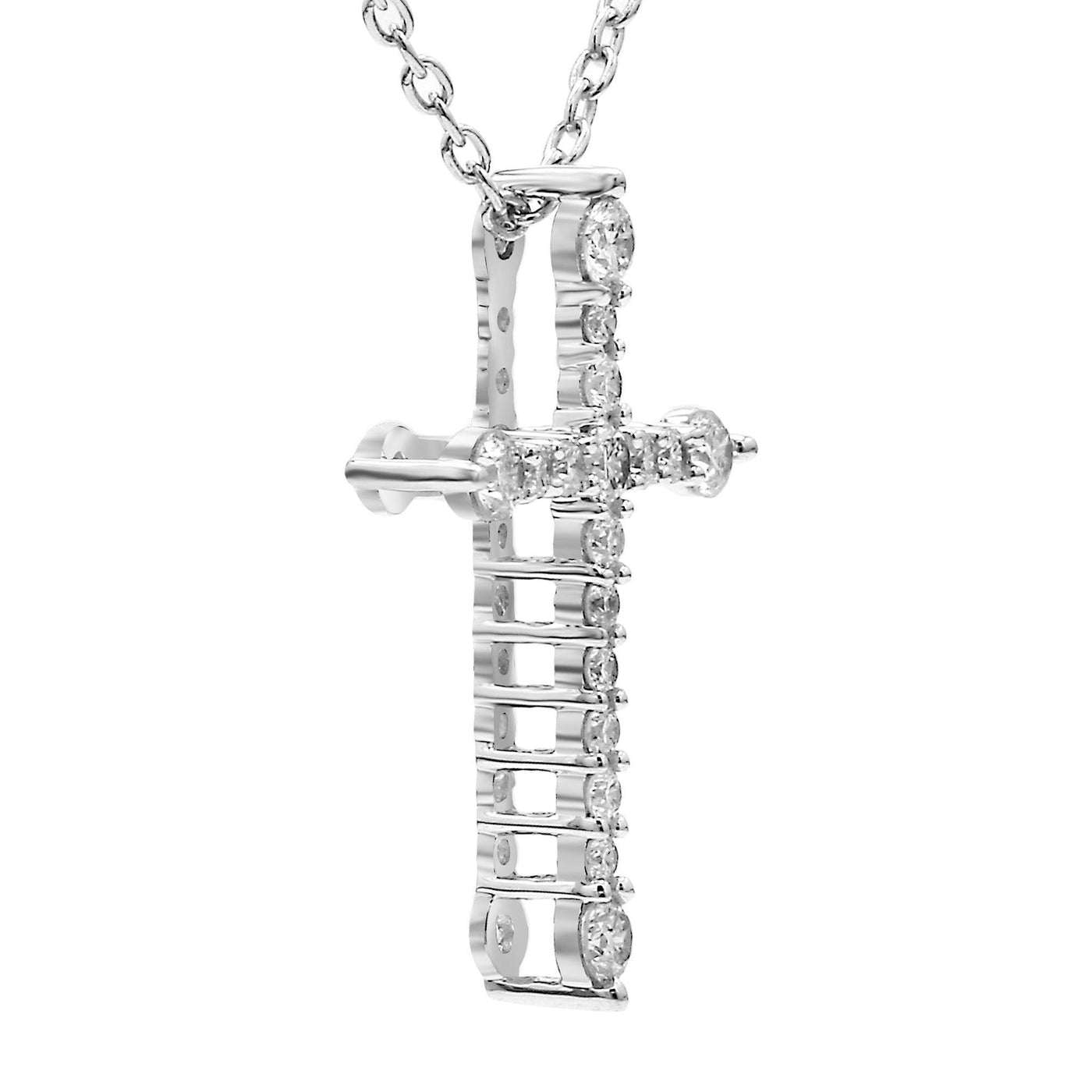 1/3 Ct. T.W. Lab Grown Diamond 14K White Gold Cross Pendant | Lab-Grown ...