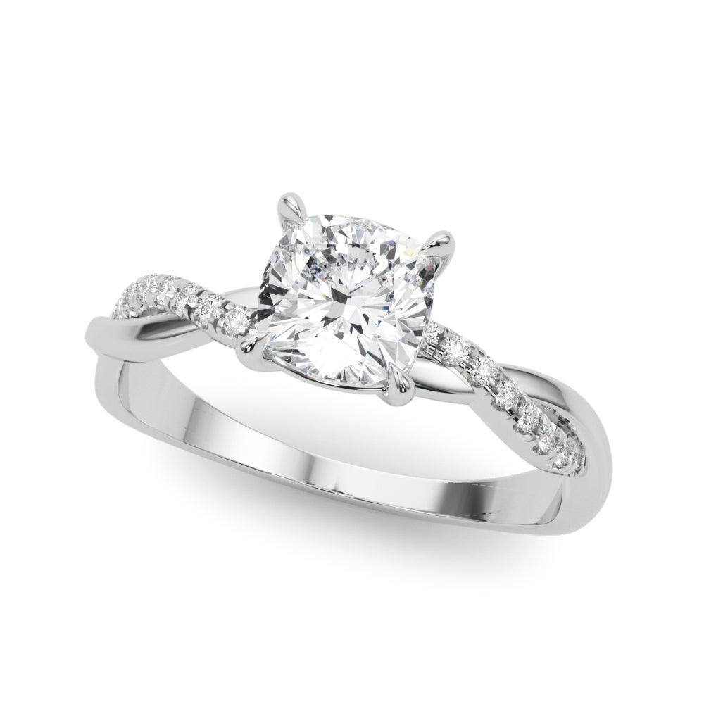 Dawn Setting Infinity Cushion Engagement Ring Lab-Grown Diamonds