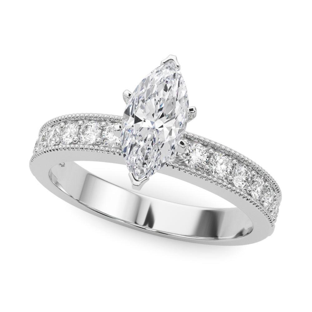 Debbie Mil-grain Diamond Engagement Ring | Lab-Grown Diamonds