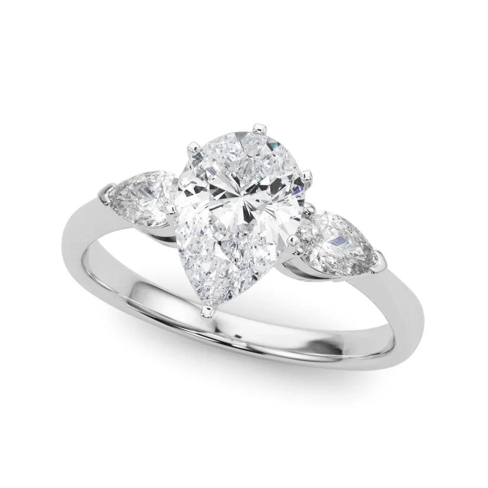 Fancy Shaped Diamond Engagement Ring for Women | Pear Diamonds | 3 Stone