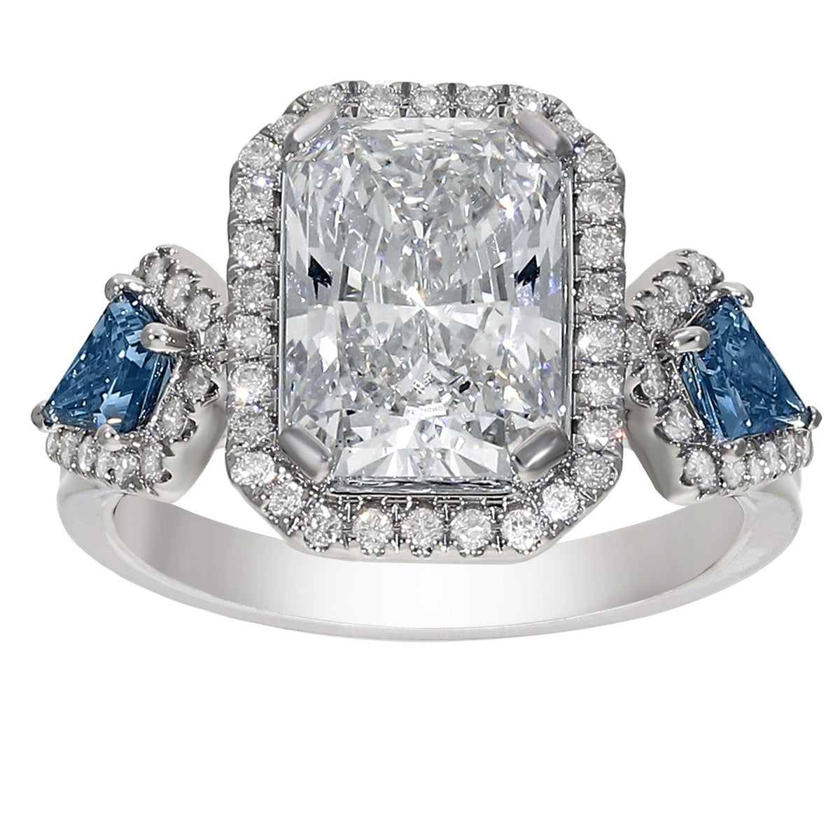Lab Grown Diamond 14K Gold Zaria Blue Diamond Engagement Ring